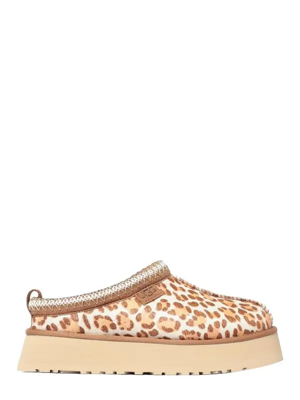 UGG Tazz Plains Animal Print Calf Hair Sabots - Brown