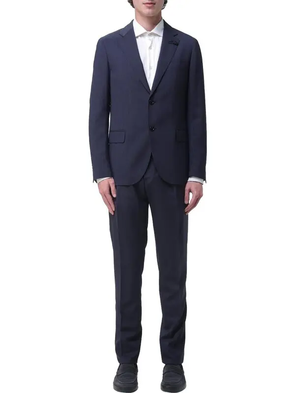 LARDINI Single-breasted Virgin Wool Suit - Blue