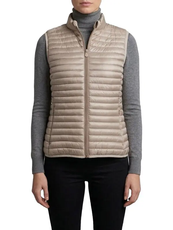 SAVE THE DUCK Padded Nylon Vest - Beige