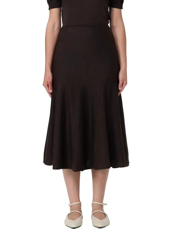 Khaite Flared Midi Skirt - Black