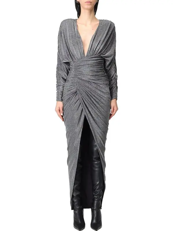 Alexandre Vauthier Metallic Ruched Gown - Silver