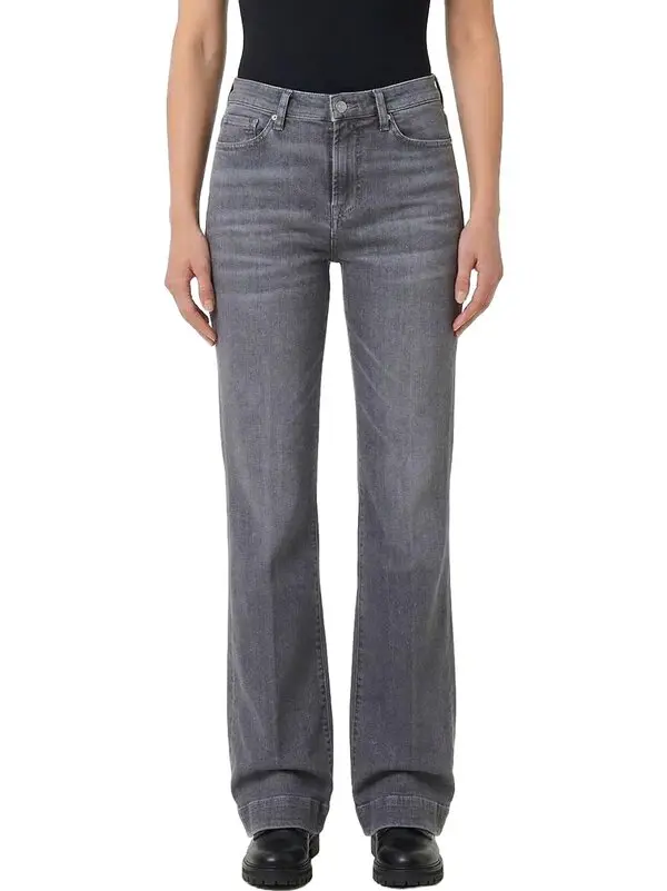 7 For All Mankind Stretch Denim Flared Jeans - Grey