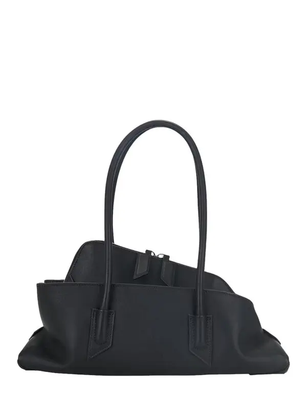 Attico La Passeggiata Small Leather Shoulder Bag - Black