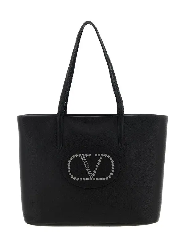 Valentino Garavani Studded Logo Tote Bag - Black