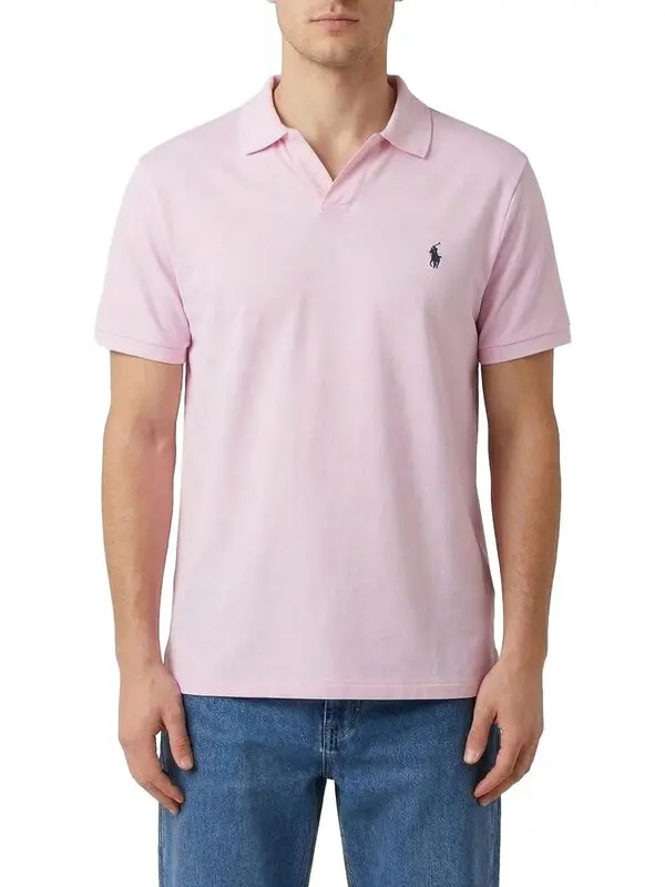 Polo Ralph Lauren Cotton And Linen Polo Shirt With Logo - Pink