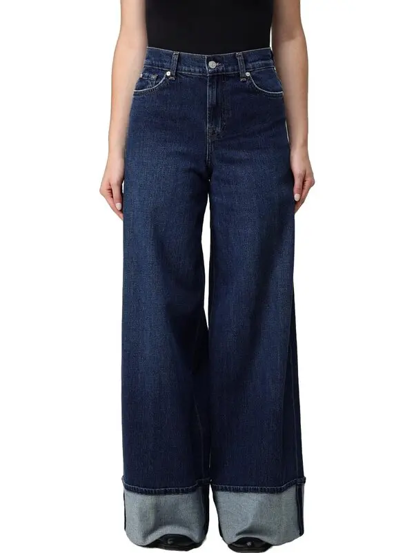 7 For All Mankind Wide Leg Jeans - Navy