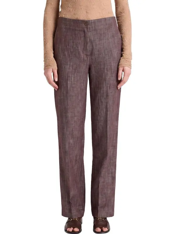 Momoni Cotton Tailored Trousers - Brown