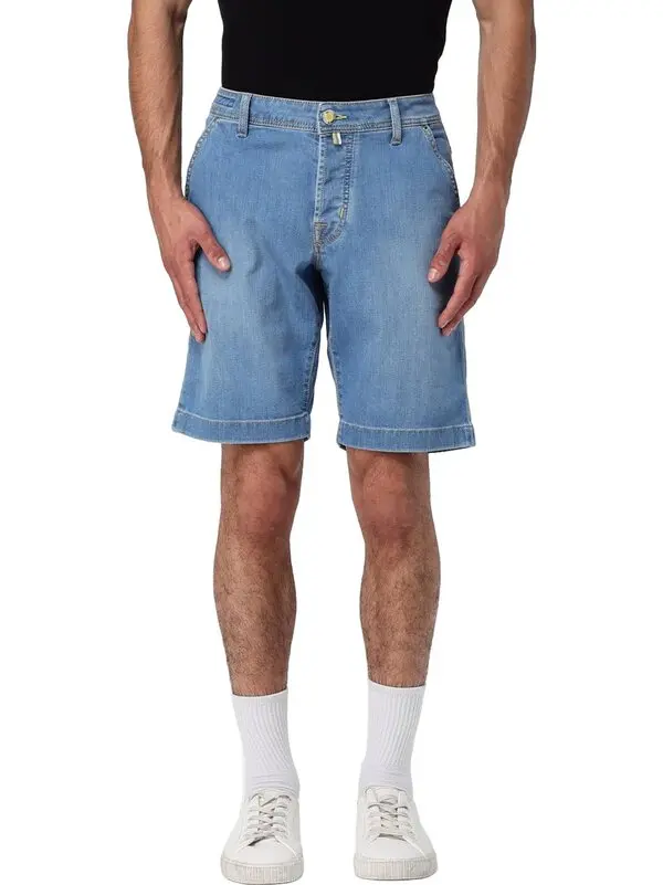 Jacob Cohen Light Blue Denim Shorts - Gnawed Blue
