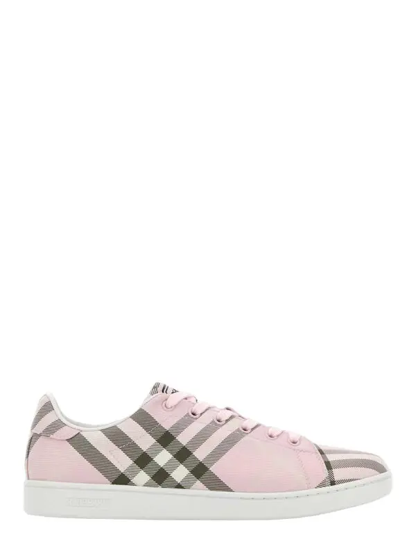 Burberry Checked Lace-up Trainers - Pink