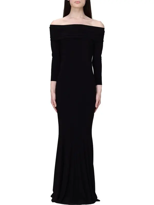 Norma Kamali Stretch Jersey Off-the-shoulder Long Dress - Black