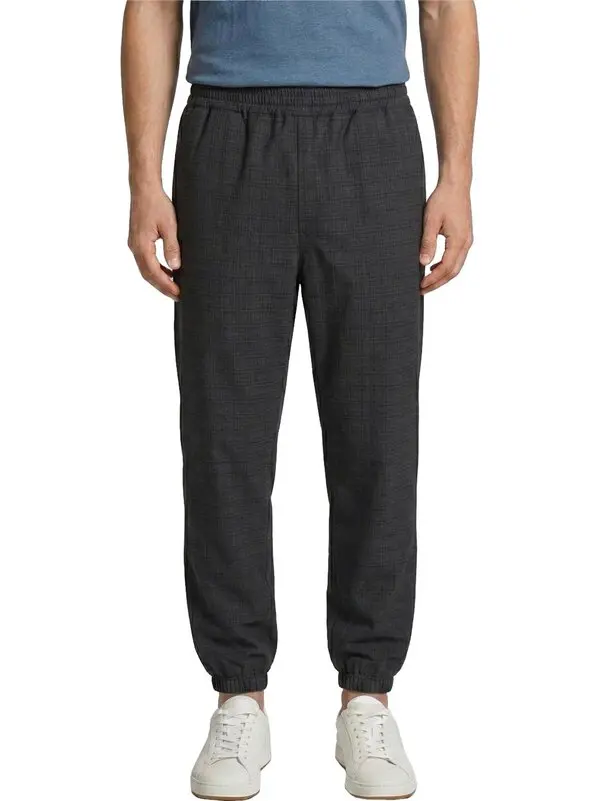 Moschino Checked Wool Blend Jogging Trousers - Grey