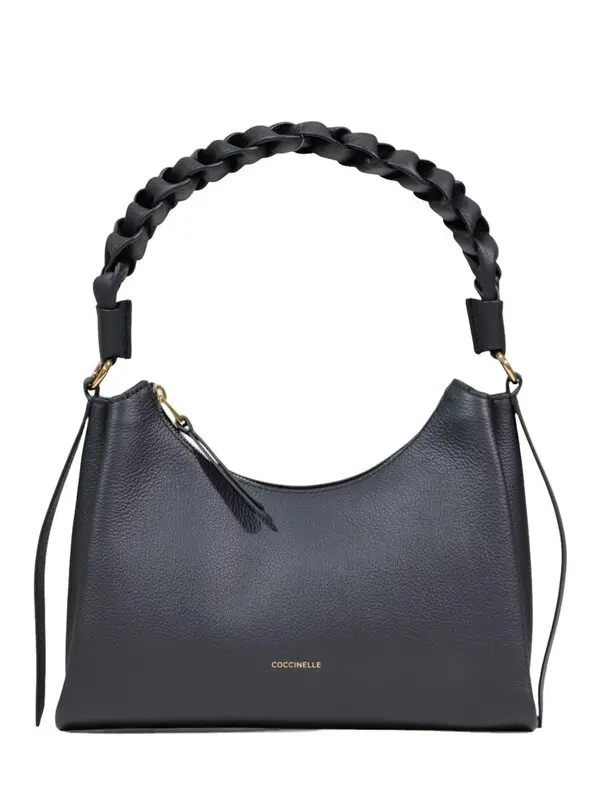 COCCINELLE Braided Handle Shoulder Bag - Black