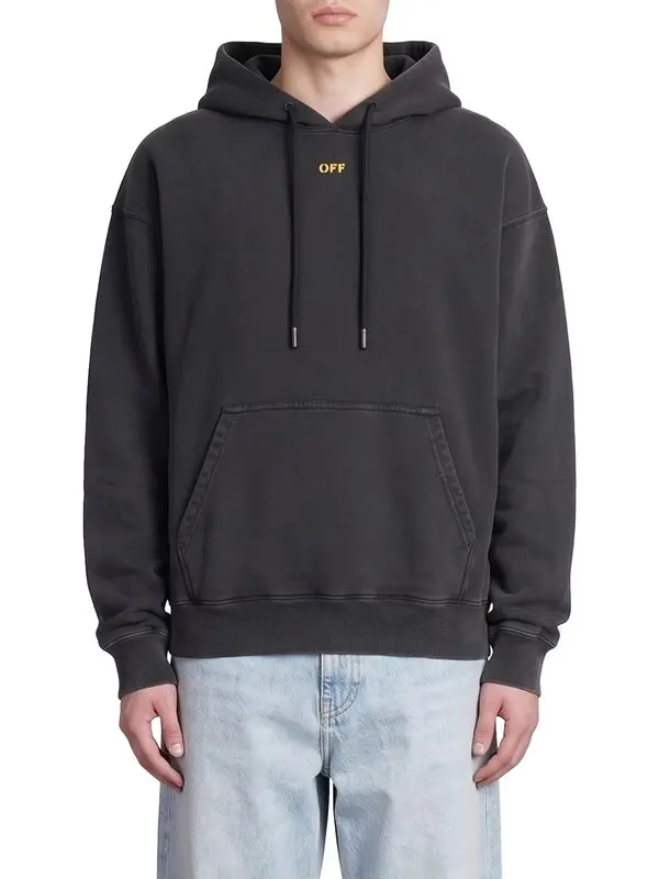 Off-White Logo Print Hooded Sweatshirt - Black