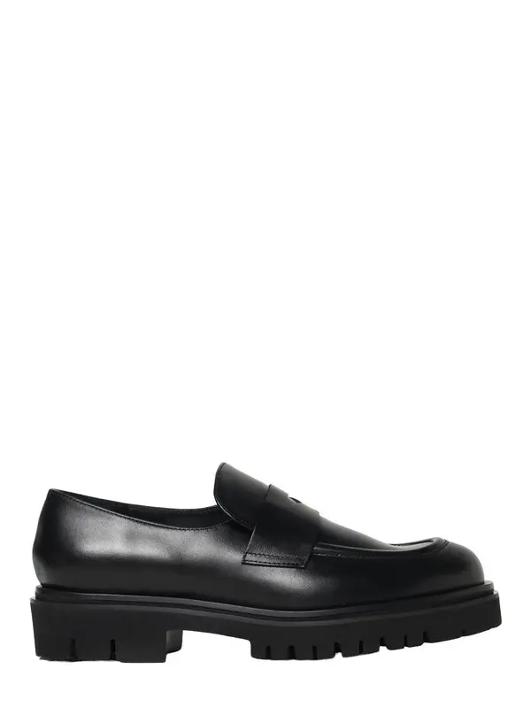 ANNA F. Leather Loafers - Black