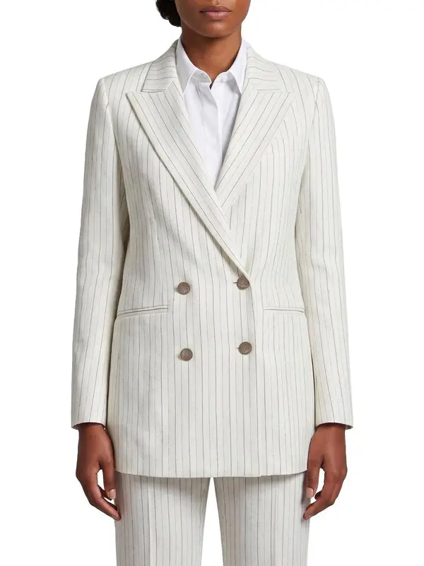 Jacob Cohen Pinstriped Double-breasted Blazer - White