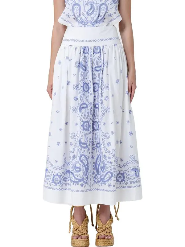 SELF-PORTRAIT Midi Skirt - White