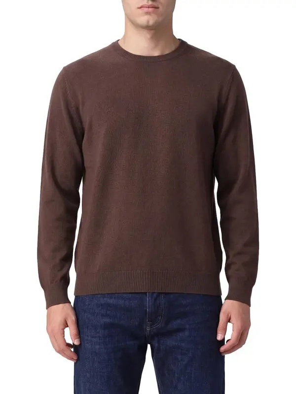 Fedeli Virgin Wool Crewneck Pullover - Brown
