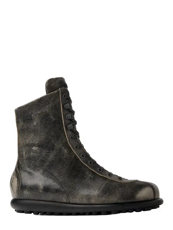 Camper Lace-up Distressed Leather Boots - Multicolor