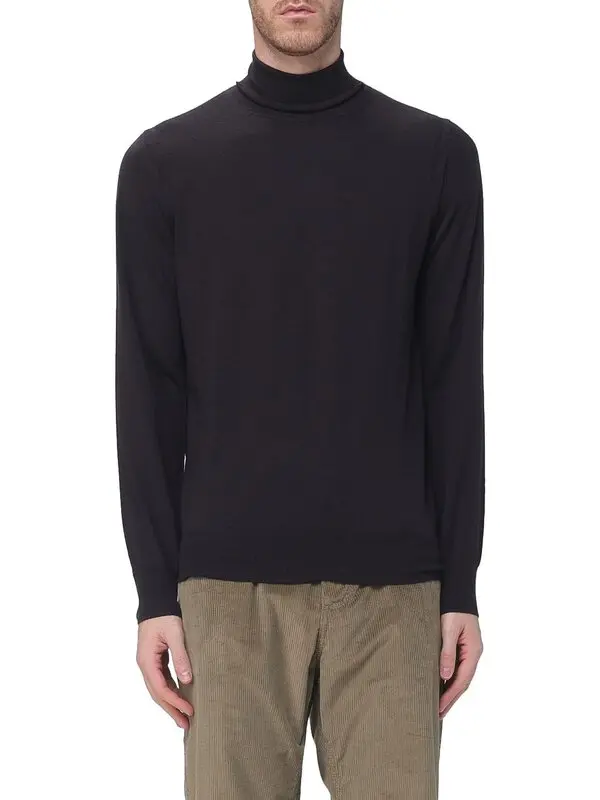 PAOLO PECORA Fine Knit Roll Neck Jumper - Black 1