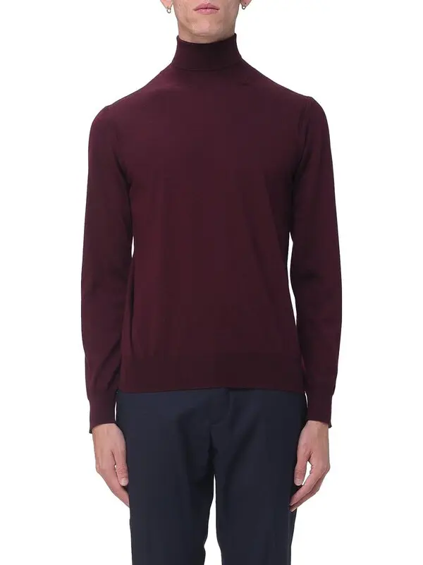 PAOLO PECORA Fine Knit Roll Neck Jumper - Burgundy