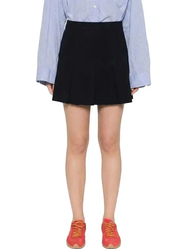 A.p.c. Cotton Blend Mini Skirt - Blue