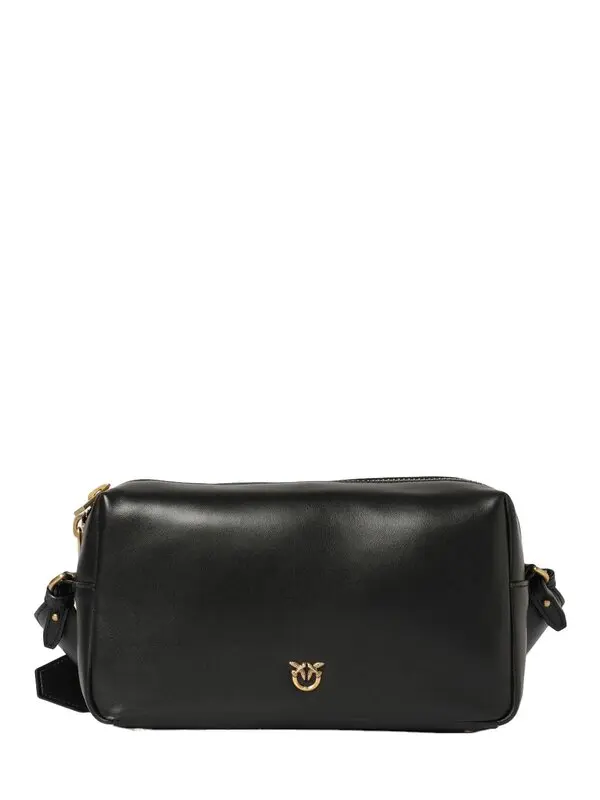 Pinko Horizontal Leather Shoulder Bag - Black