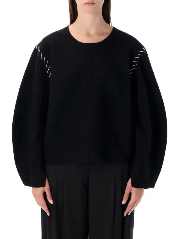 THE GARMENT Jumper With Contrast Stitching - Black