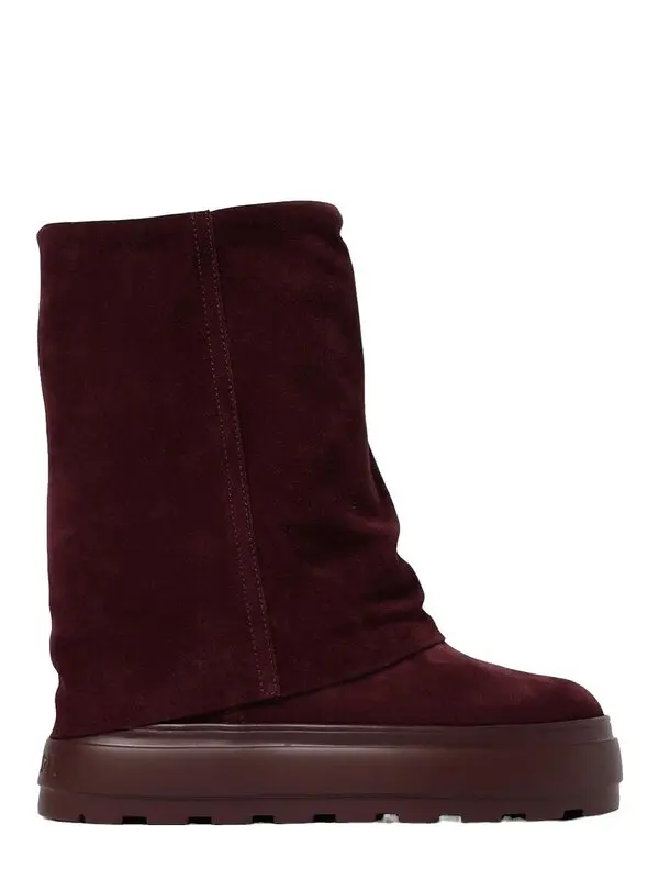 Casadei Suede Platform Boots - Burgundy