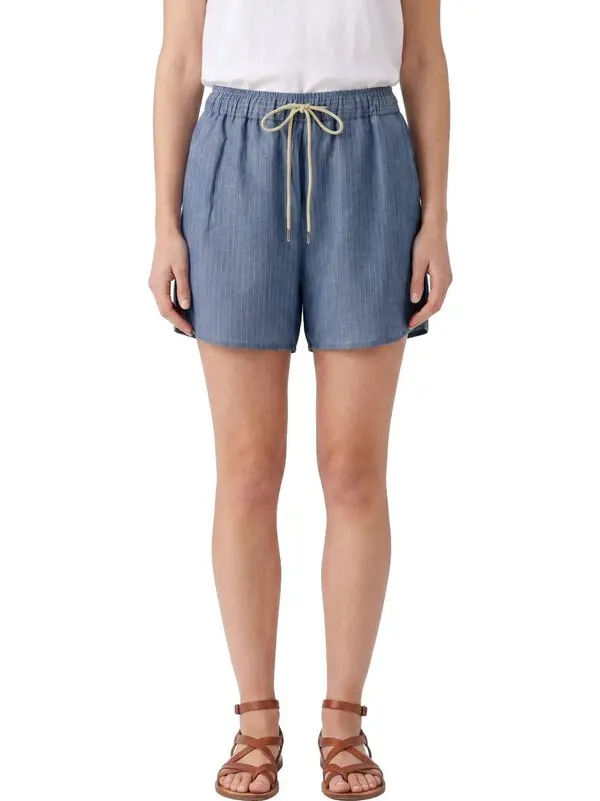 Jacob Cohen Linen Blend Drawstring Shorts - Indigo