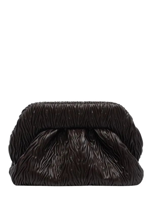 THEMOIRE Bios Embossed Vegan Leather Clutch - Brown