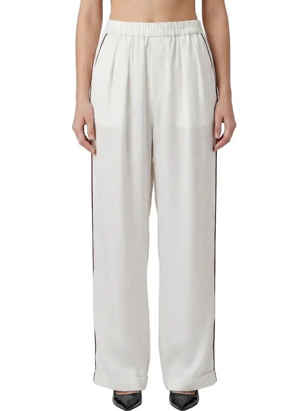 TOM FORD Wide Leg Silk Pants - Beige