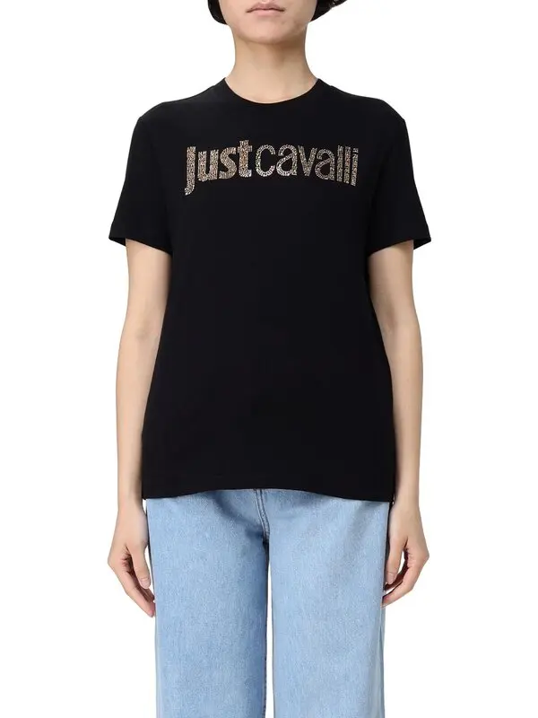Just Cavalli Embellished Logo T-shirt - Black