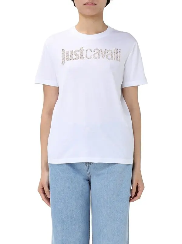 Just Cavalli Embellished Logo T-shirt - White