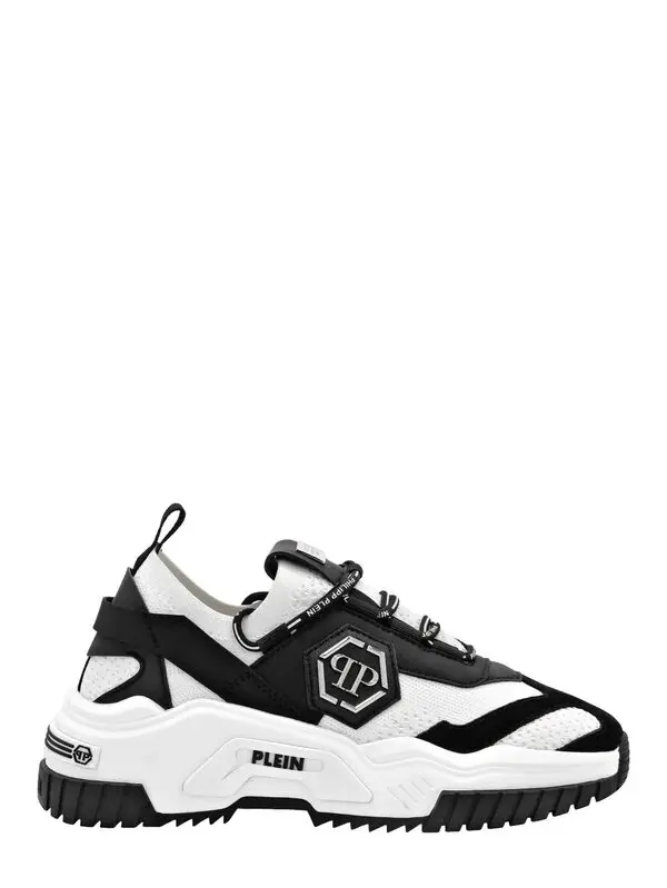 Philipp Plein Knit Bi Monogram Low-top Sneakers - White