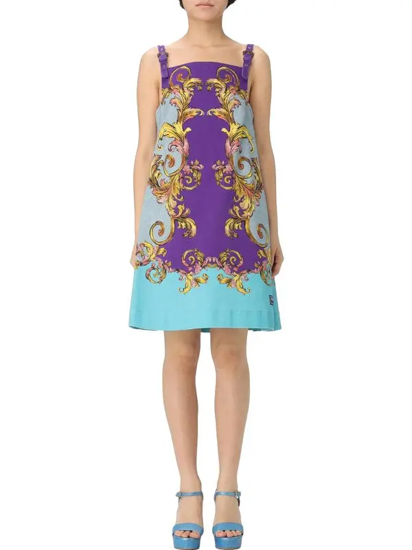 Versace Printed Strappy Dress - Violet