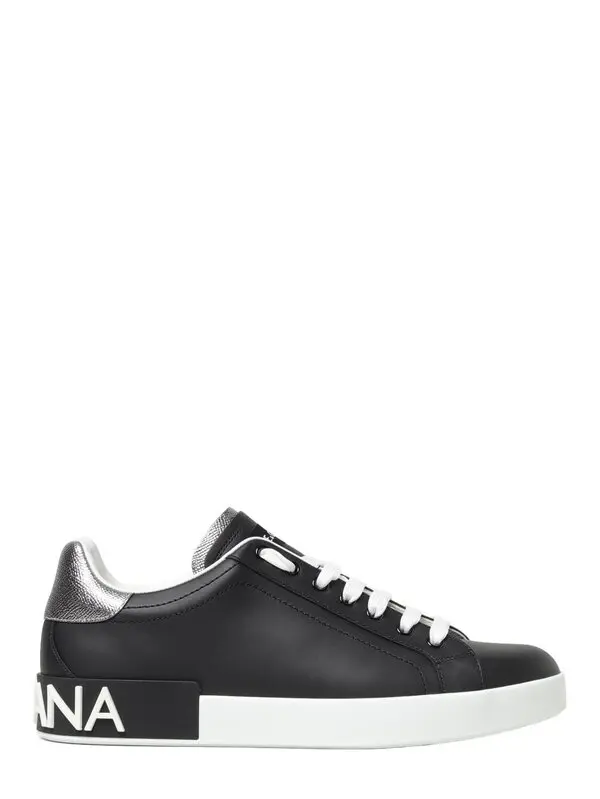 Dolce & Gabbana Leather Lace-up Trainers - Black