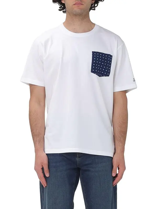 MC2 SAINT BARTH Cotton T-shirt With Patch Pocket - White