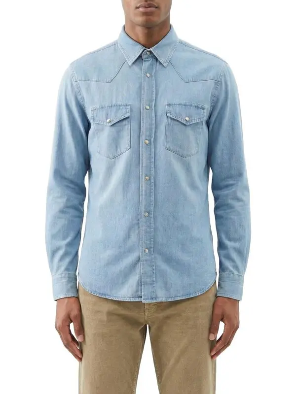 TOM FORD Cotton Shirt - Blue