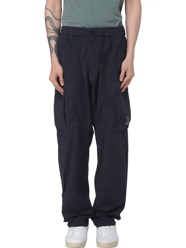 C.P. COMPANY Stretch Cotton Blend Cargo Trousers - Blue