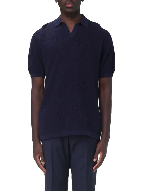 MC2 SAINT BARTH Cotton Knit Polo Shirt - Navy