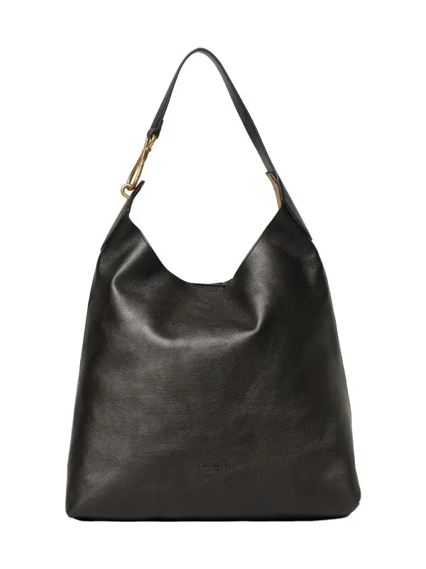 TWINSET Smooth Leather Shoulder Bag - Black