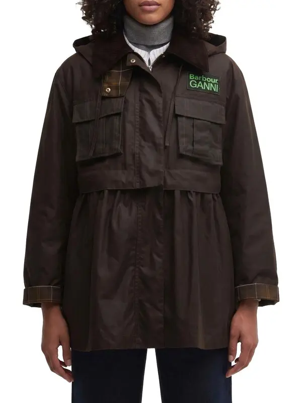 BARBOUR X GANNI Hooded Jacket - Green