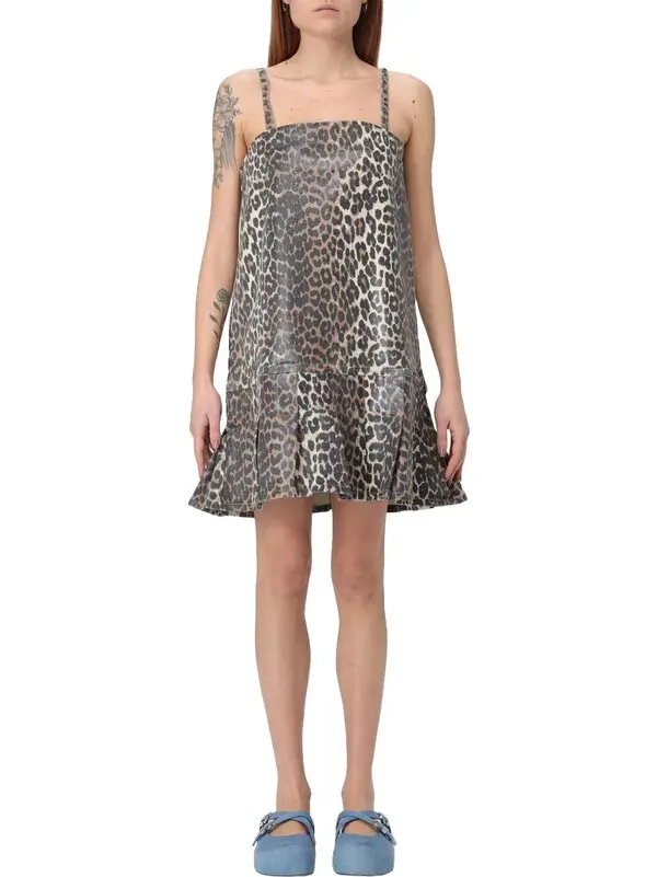 GANNI Leopard Print Dress - Multicolor