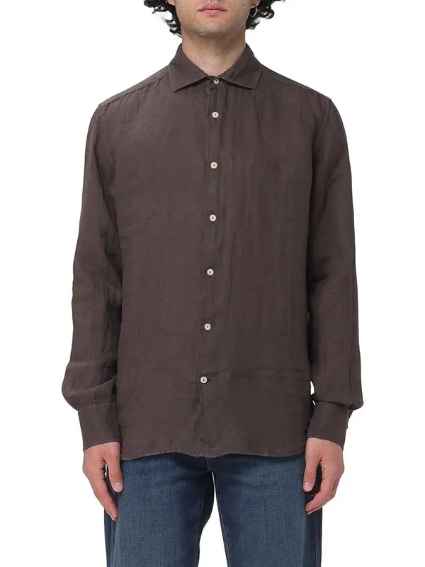 MC2 SAINT BARTH Linen Shirt - Brown