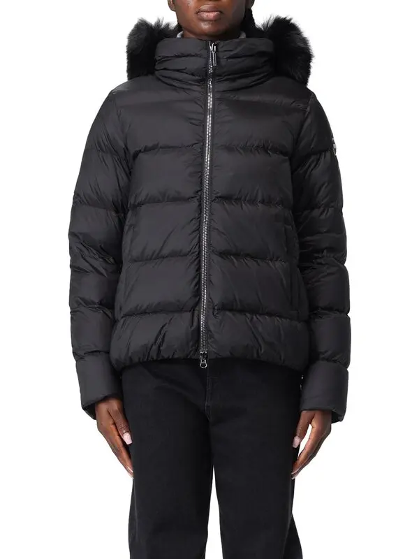 COLMAR Quilted Down Jacket With Fur Trimmed Hood - Black