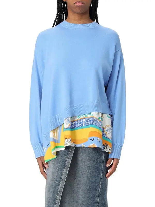 Moschino Sweater With Printed Underlayer - Gnawed Blue
