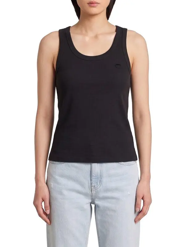 Coperni Ribbed Tank Top - Black