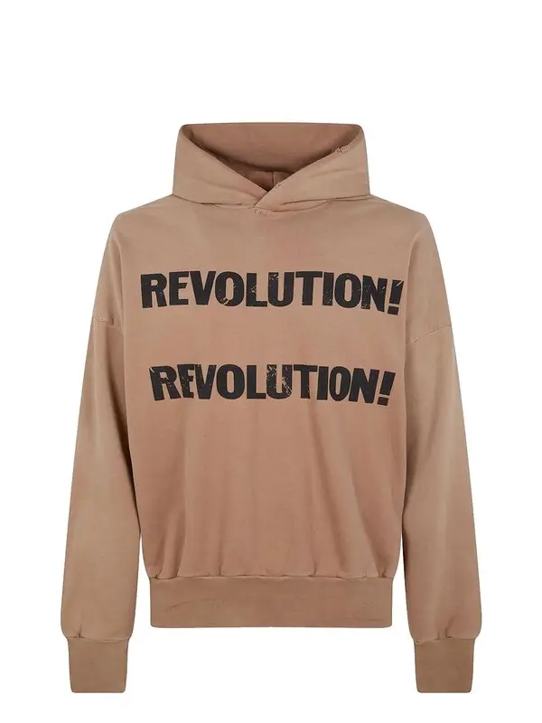 Fear Of God Revolution!" Hoodie - Sand