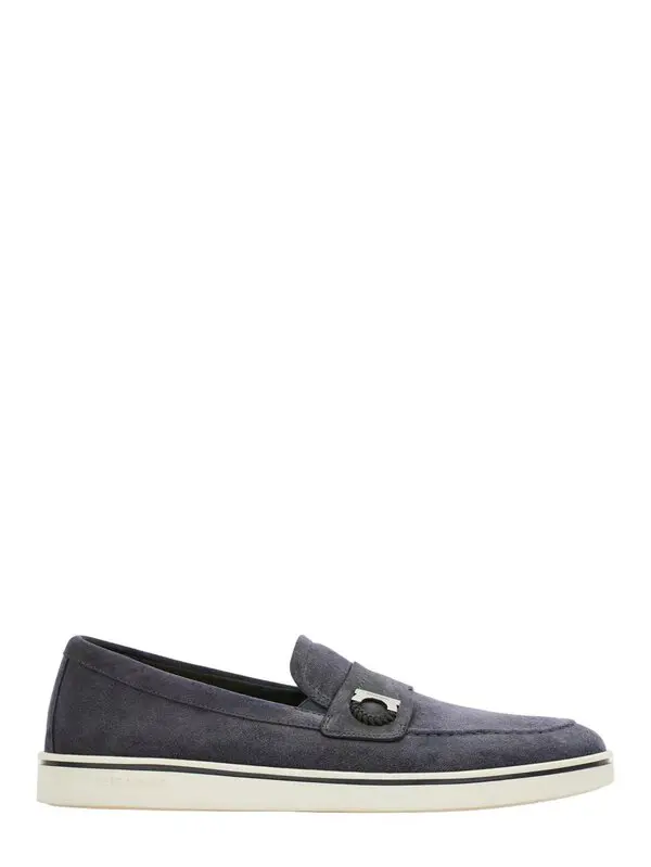 FERRAGAMO Gancini Suede Loafers - Beige