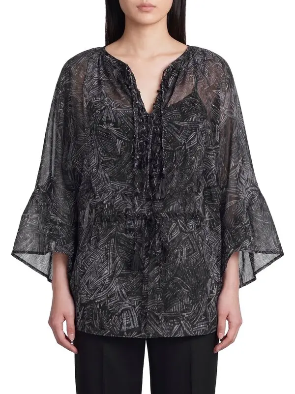 Isabel Marant Étoile Printed Silk Blouse - Black